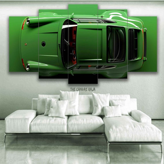 Green Car Garage Wall Art Decor 911 Carrera Canvas Print Decor - Etsy