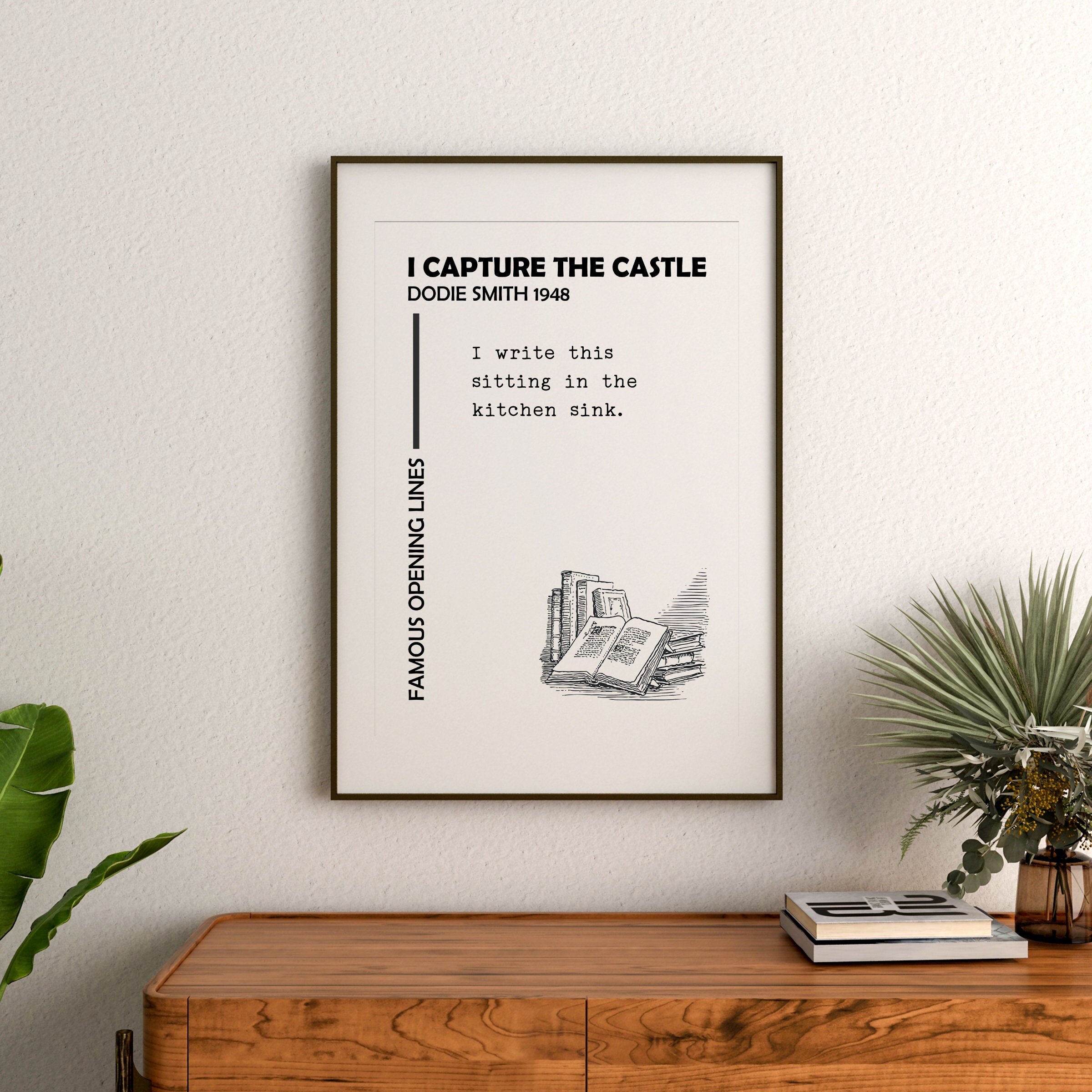 Literature Wall Art Print, Famous Opening Lines, I Capture the Castle ...