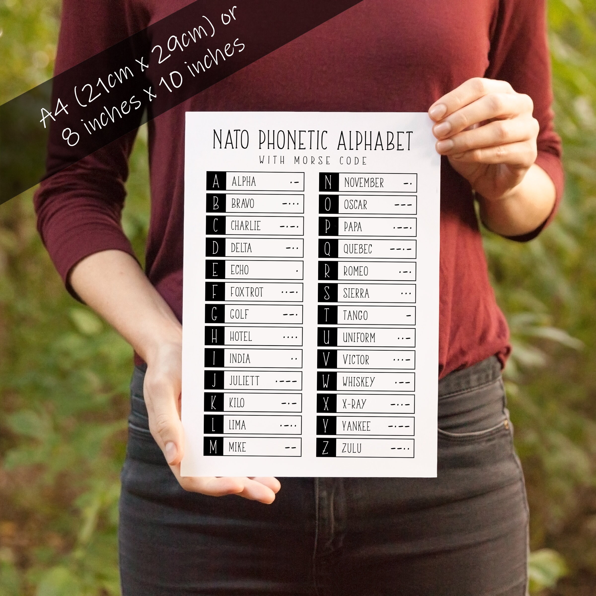 Communication Art, NATO Phonetic Alphabet & Morse Code Print, Unframed ...