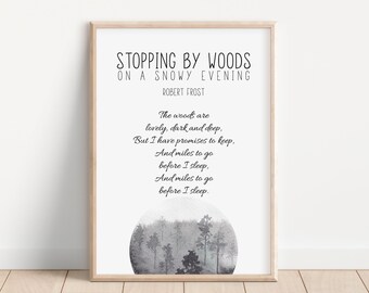The Road Not Taken by Robert Frost Poetry Art Print - Etsy