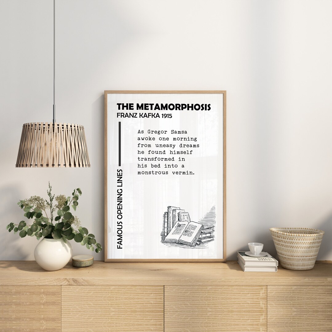The Metamorphosis, Franz Kafka Print, Classic Novels Opening Lines ...