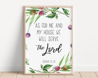As for Me and My House We Will Serve the Lord Joshua 24 15 - Etsy