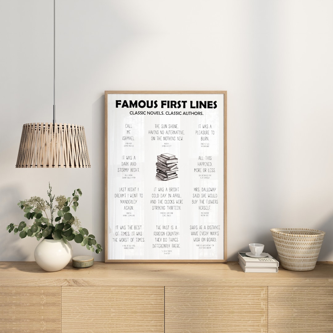 Classic Novels Famous Opening Lines, Unframed Print - Etsy