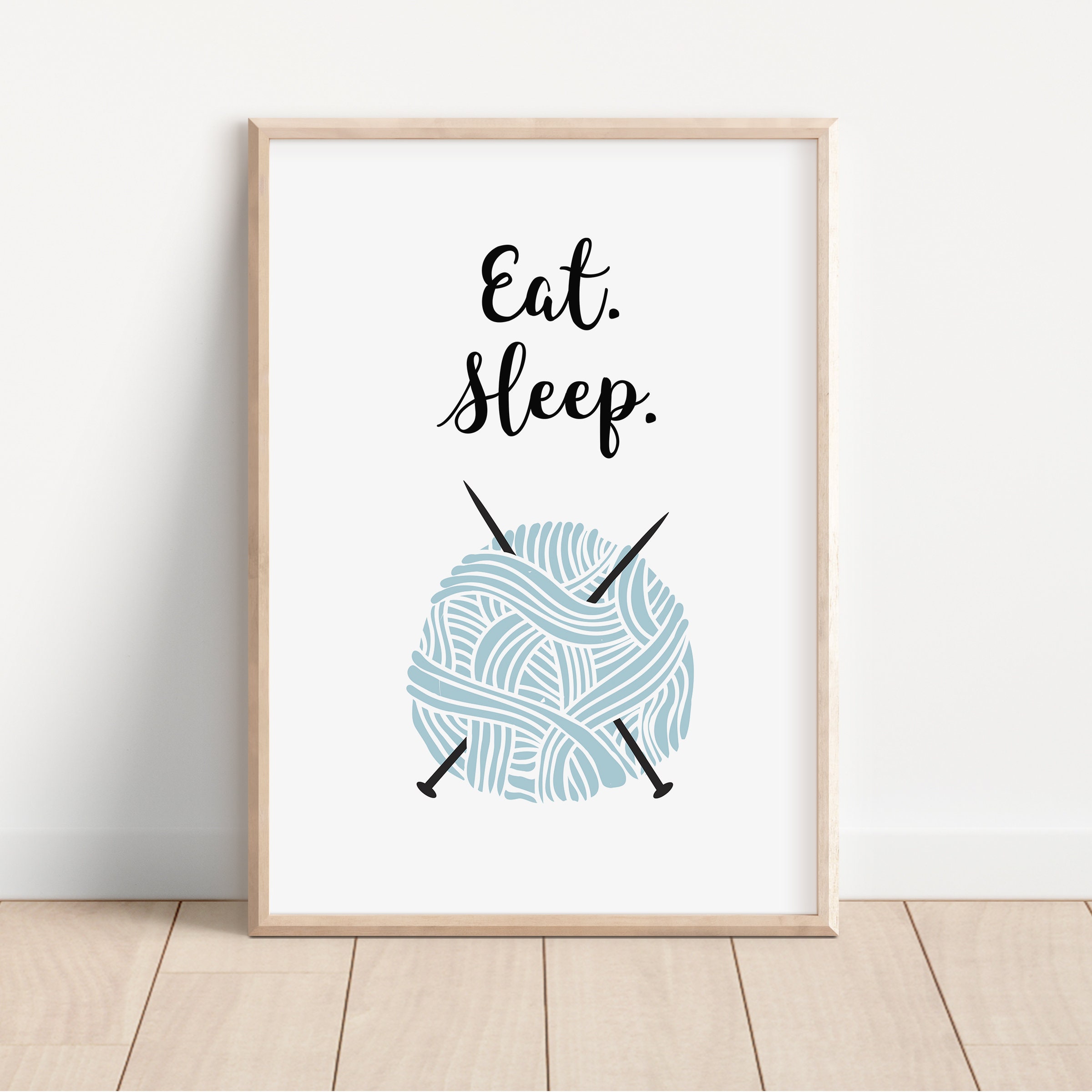 Eat Sleep Knit Poster, Craft Room Wall Art Decor, Unframed Print - Etsy UK