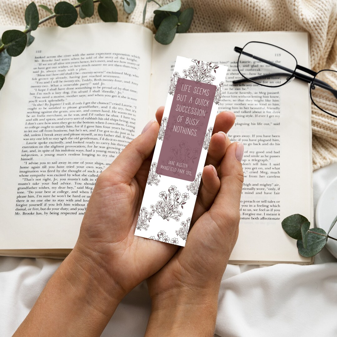 Jane Austen Bookmark Mansfield Park, Literary Gift - Etsy
