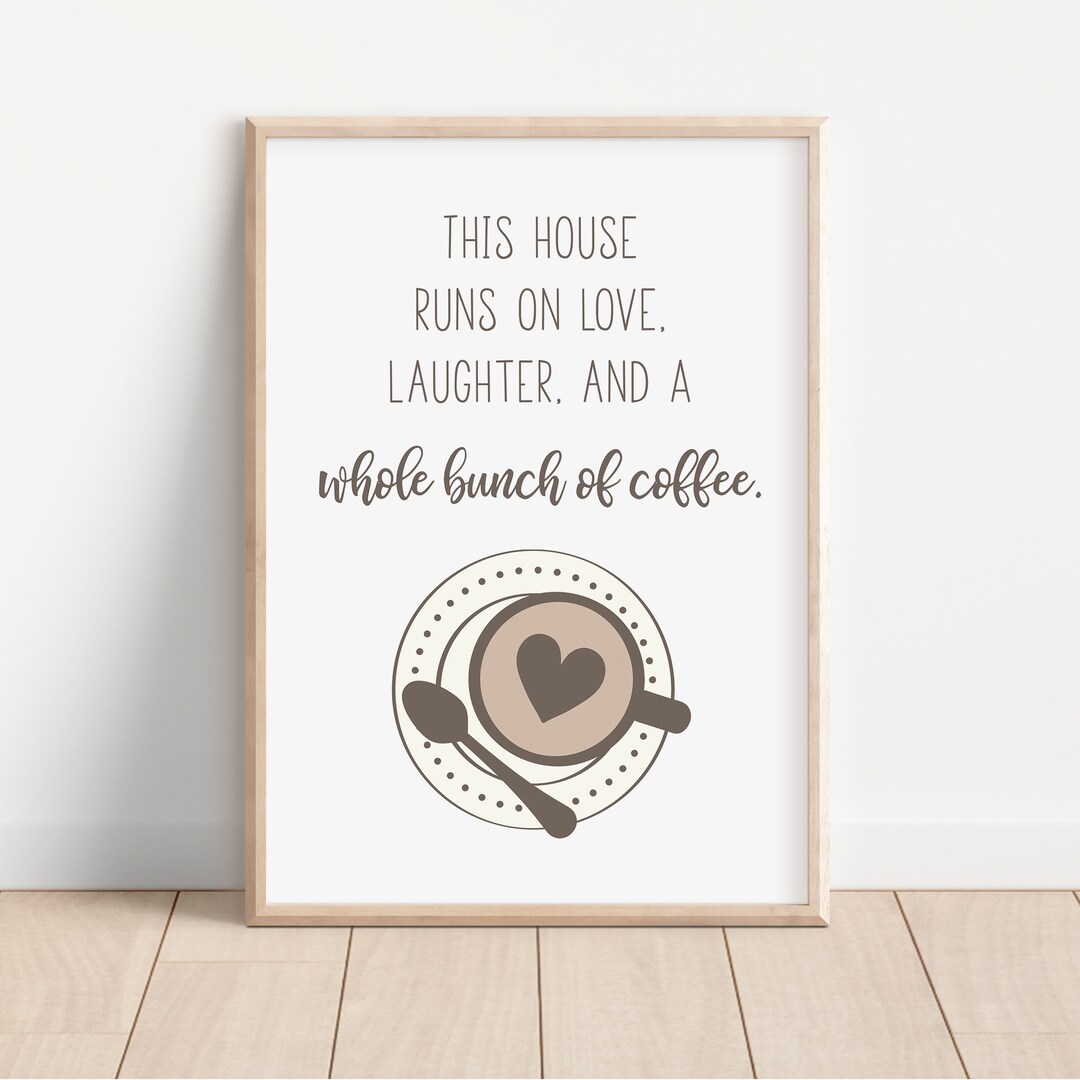 Love Laughter and Coffee Kitchen Wall Art Print, Unframed Print - Etsy