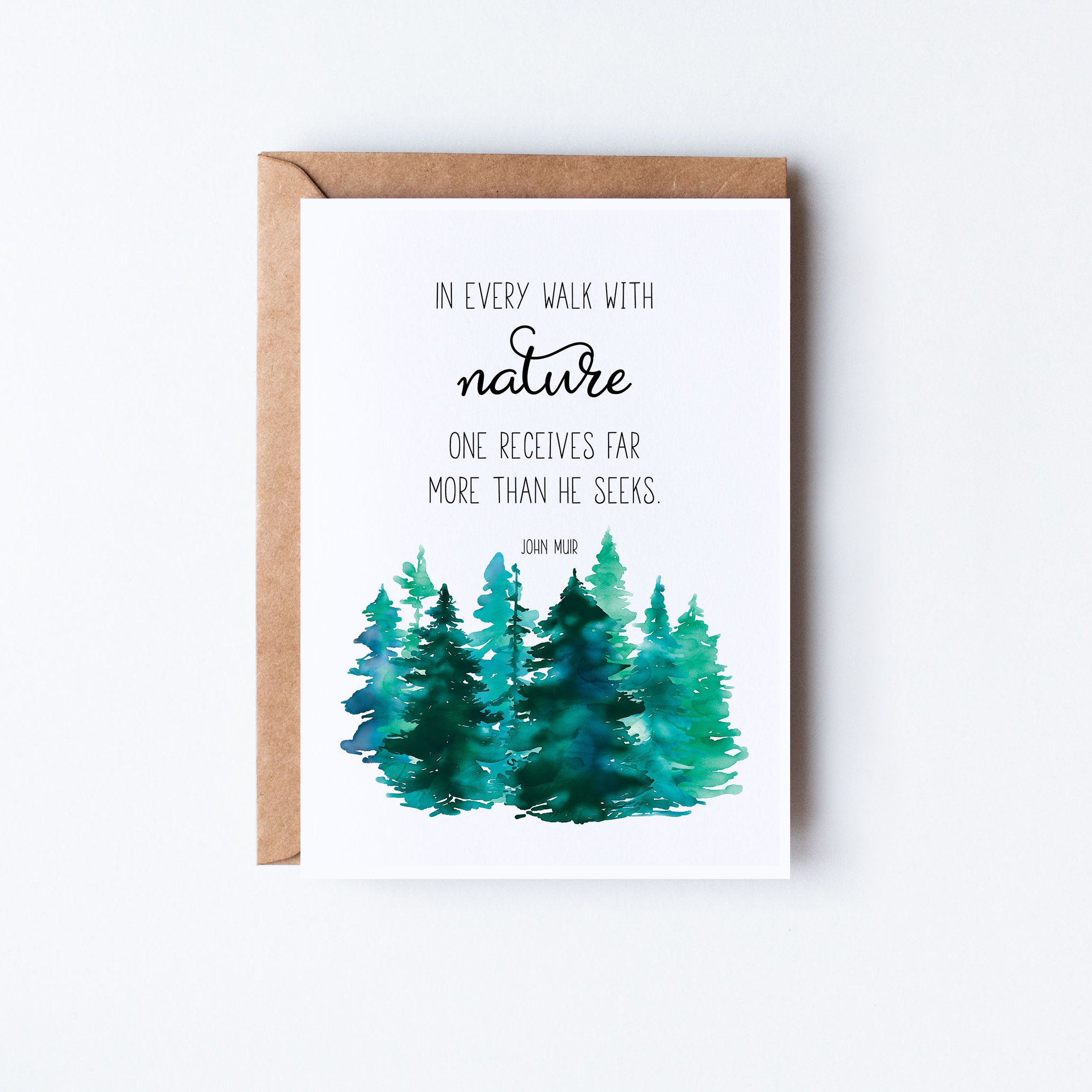 John Muir Nature Inspired Greeting Card With Envelope - Etsy