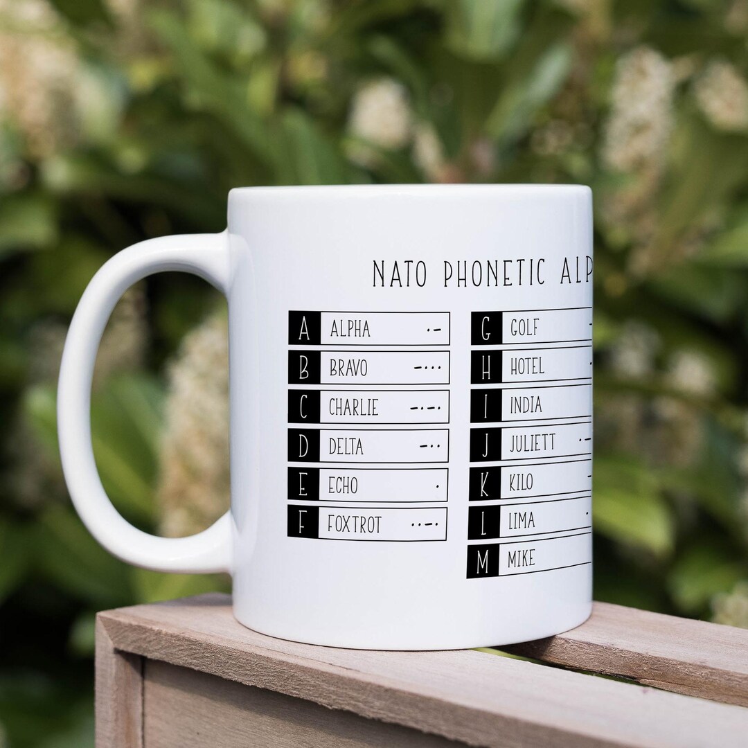 NATO Phonetic Alphabet & Morse Code Coffee Mug - Etsy