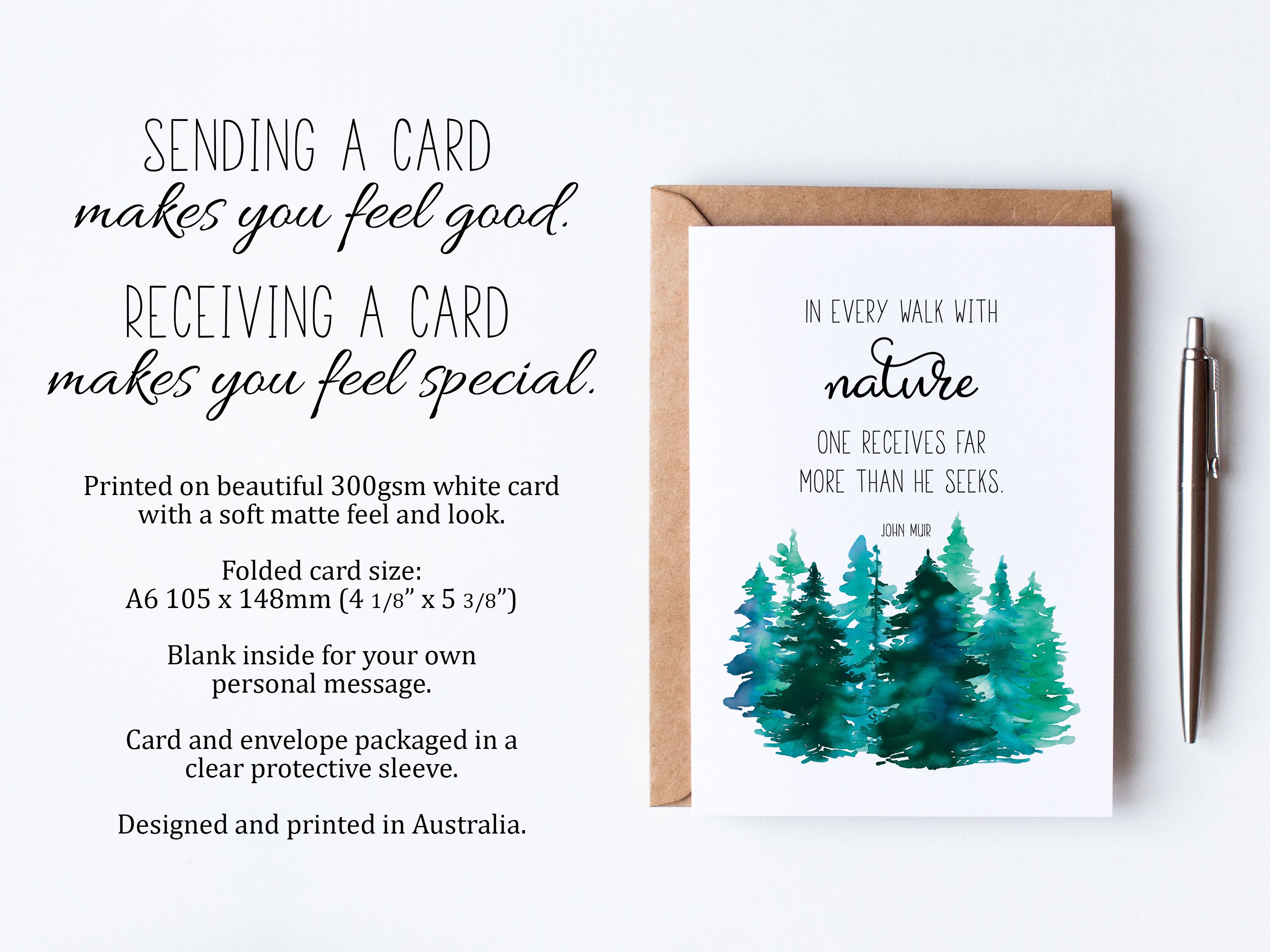 John Muir Nature Inspired Greeting Card With Envelope - Etsy