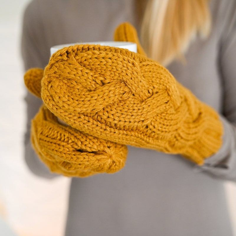 Knitted Mittens - Etsy