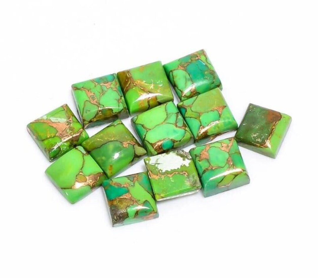 Kingman Turquoise, Natural Green Mohave Copper Turquoise Square Shape ...