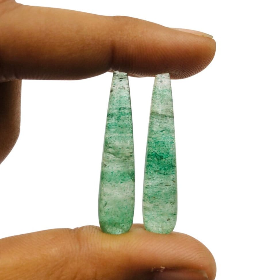 Natural Green Aventurine 9x30mm Long Drop Smooth Briolette - Etsy