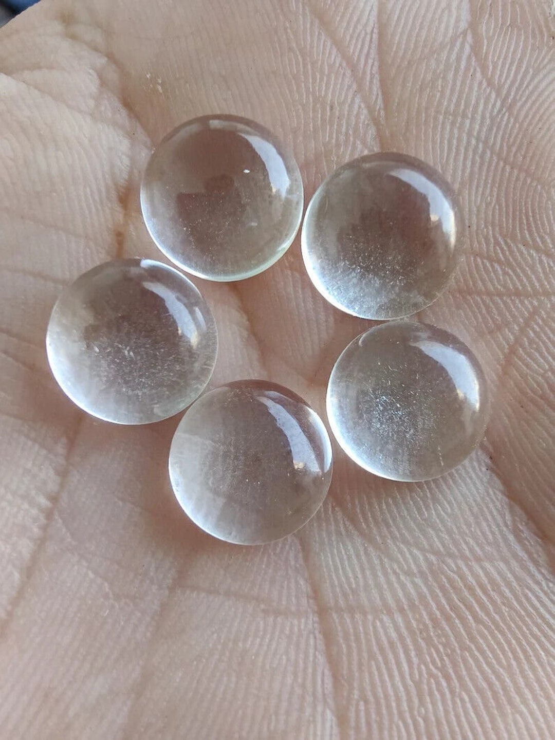 Clear Crystal Quartz Cabochon 15mm Round Shape Flat Back Cabochon ...
