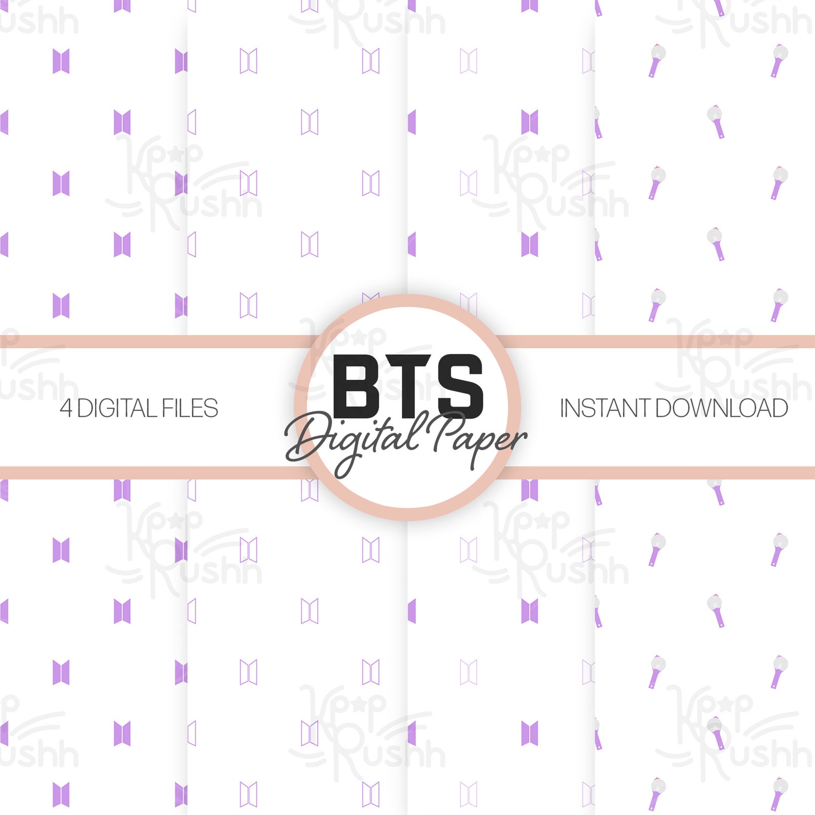 BTS Kpop Digital Paper BTS Decoration Kpop Decoration Printable Paper ...