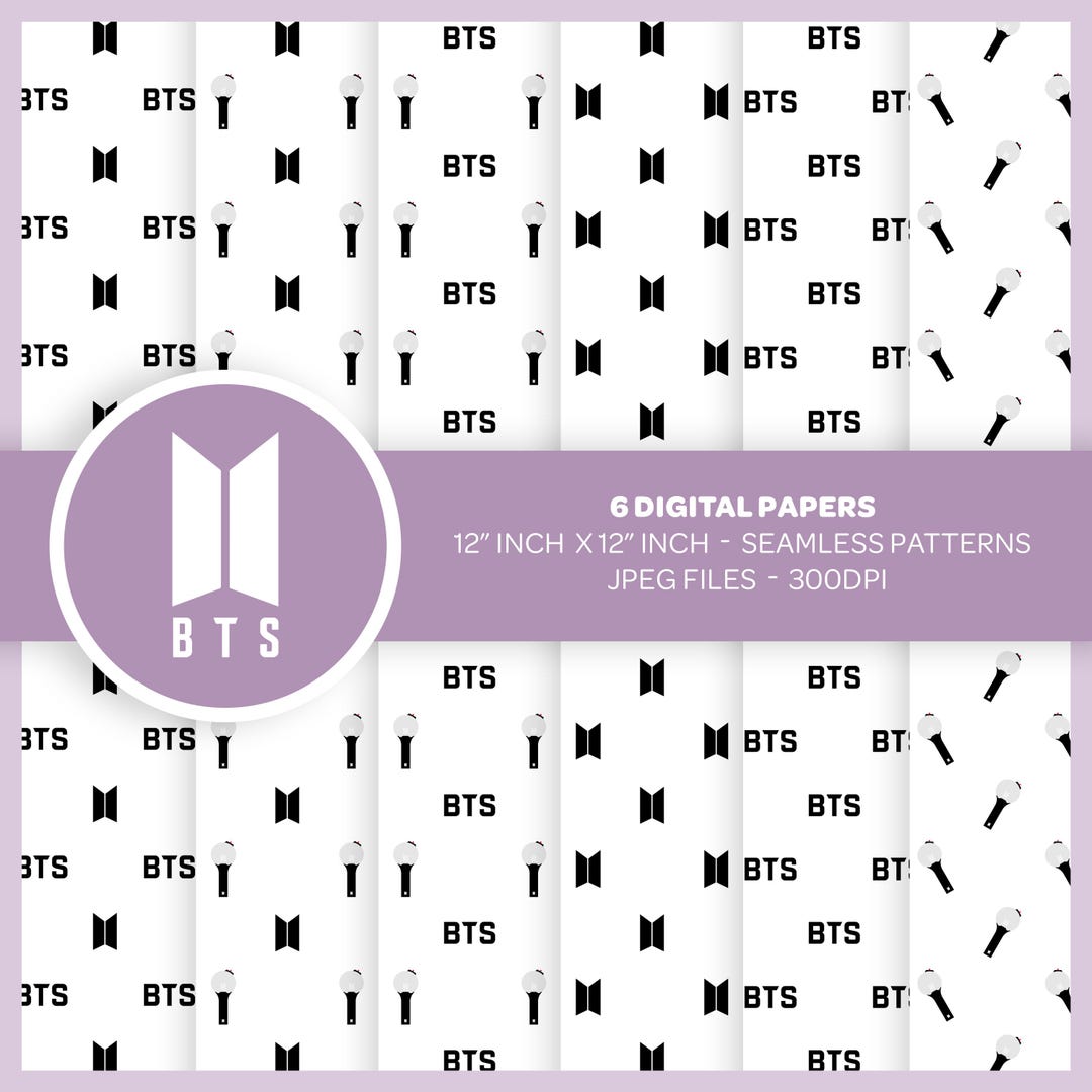 BTS Kpop Digital Paper BTS Decoration Kpop Decoration Printable Paper ...