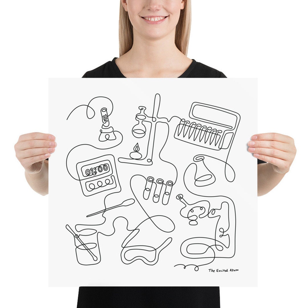 Science DIGITAL DOWNLOAD, Line Art, Science Wall Art, Science Poster ...