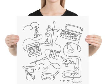 Laboratory Line Art - Etsy