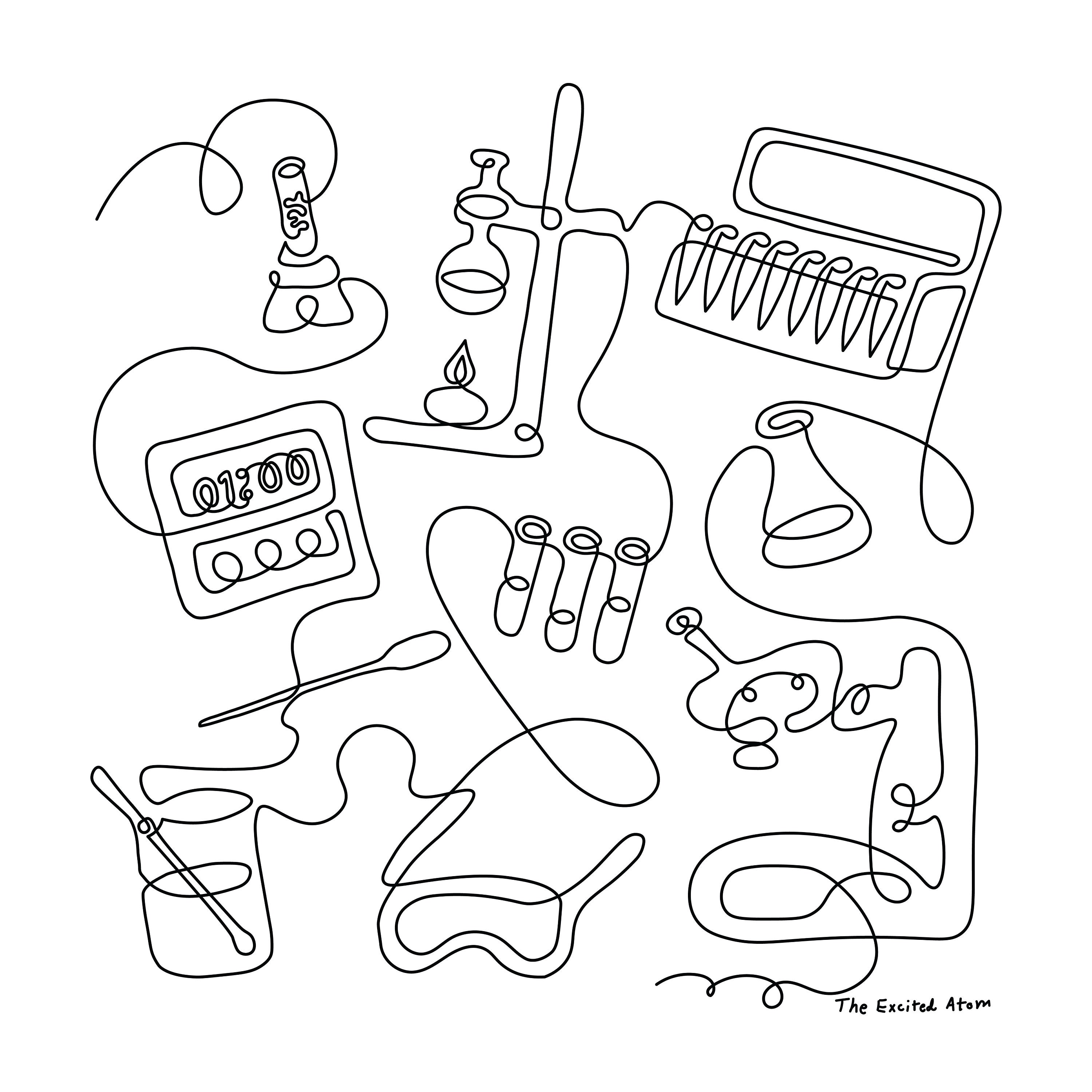 Science DIGITAL DOWNLOAD, Line Art, Science Wall Art, Science Poster ...