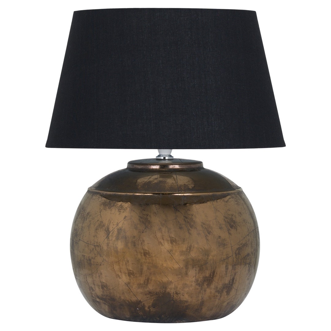 Bronze Metallic Ceramic Table Lamp Black Table Lamp Entryway Table Lamp ...