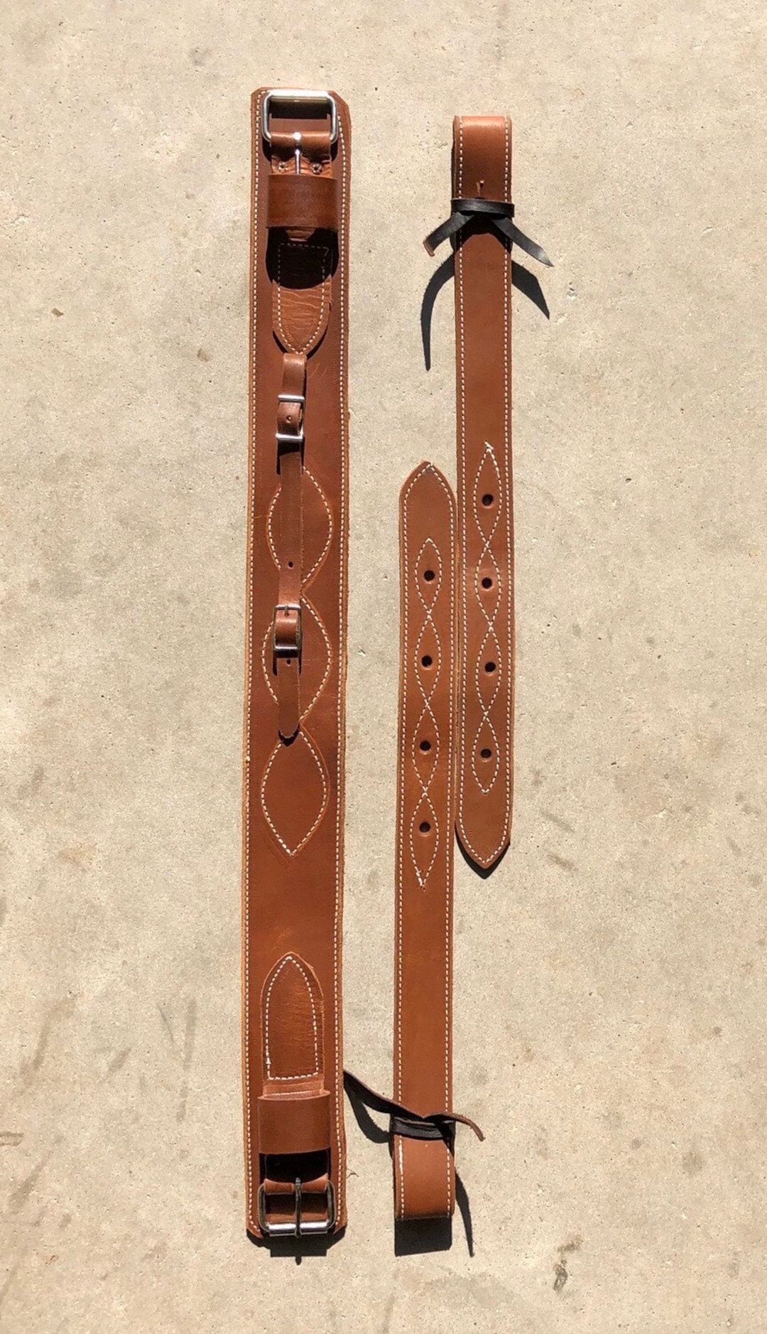 Western Natural Leather Back Cinch for Western Saddle With Billets 3.0 ...