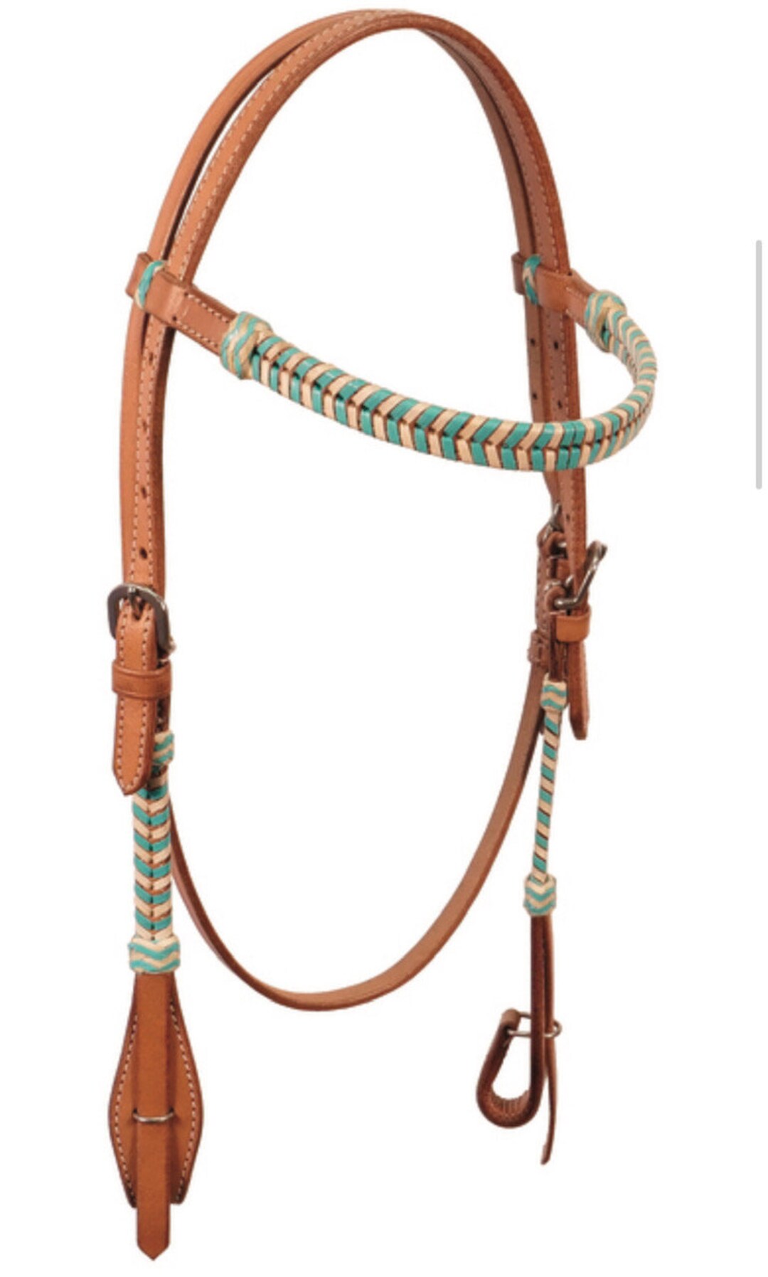 Western Natural Leather Tack Set of Headstall and Roping Reins - Etsy