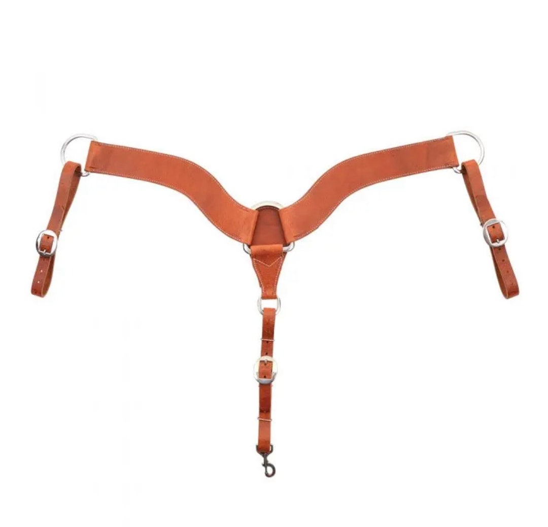 Western Natural Leather Roping Breast Collar - Etsy