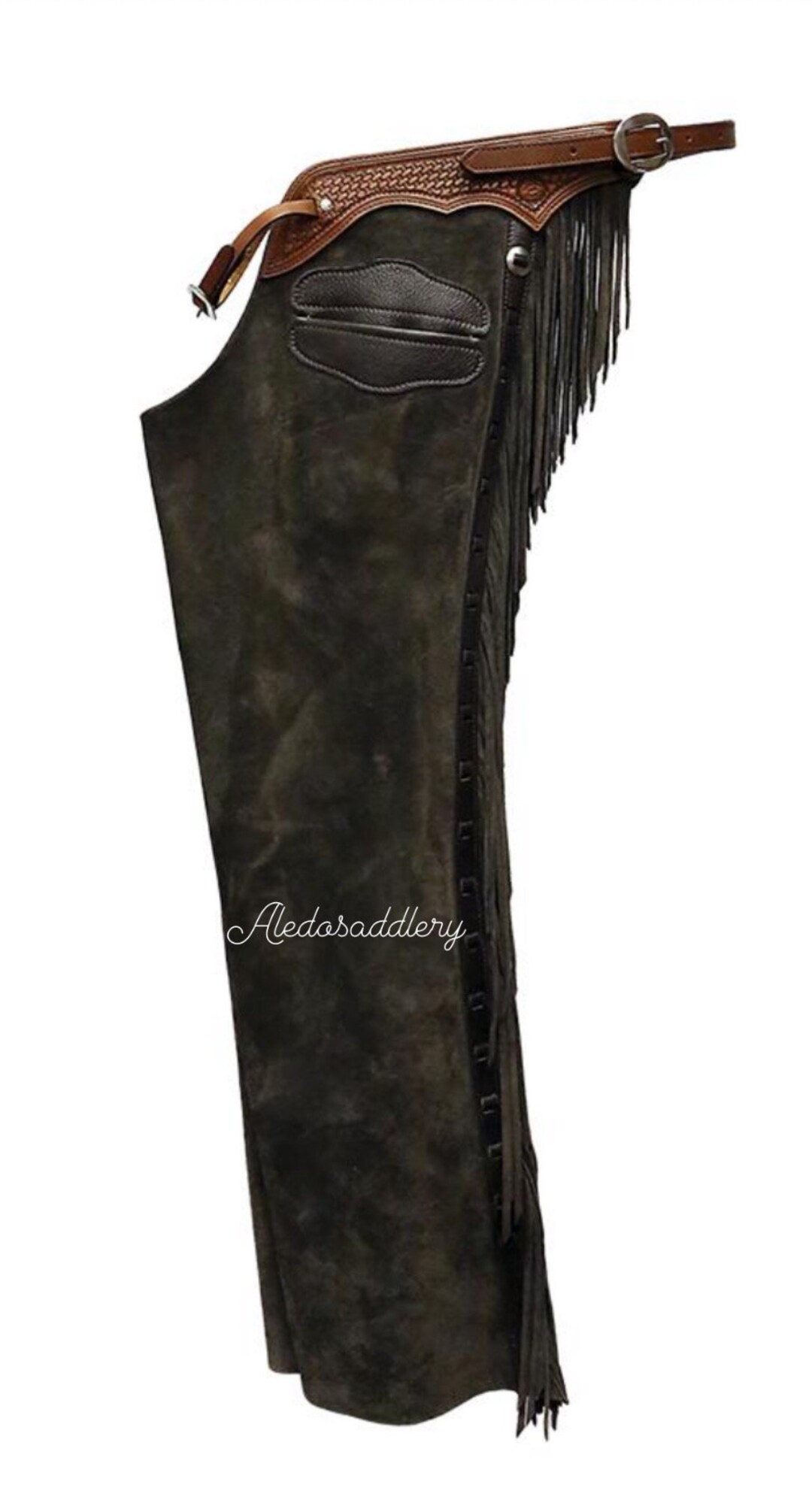 Western Brown Leather Shot Gun Chaps - Etsy