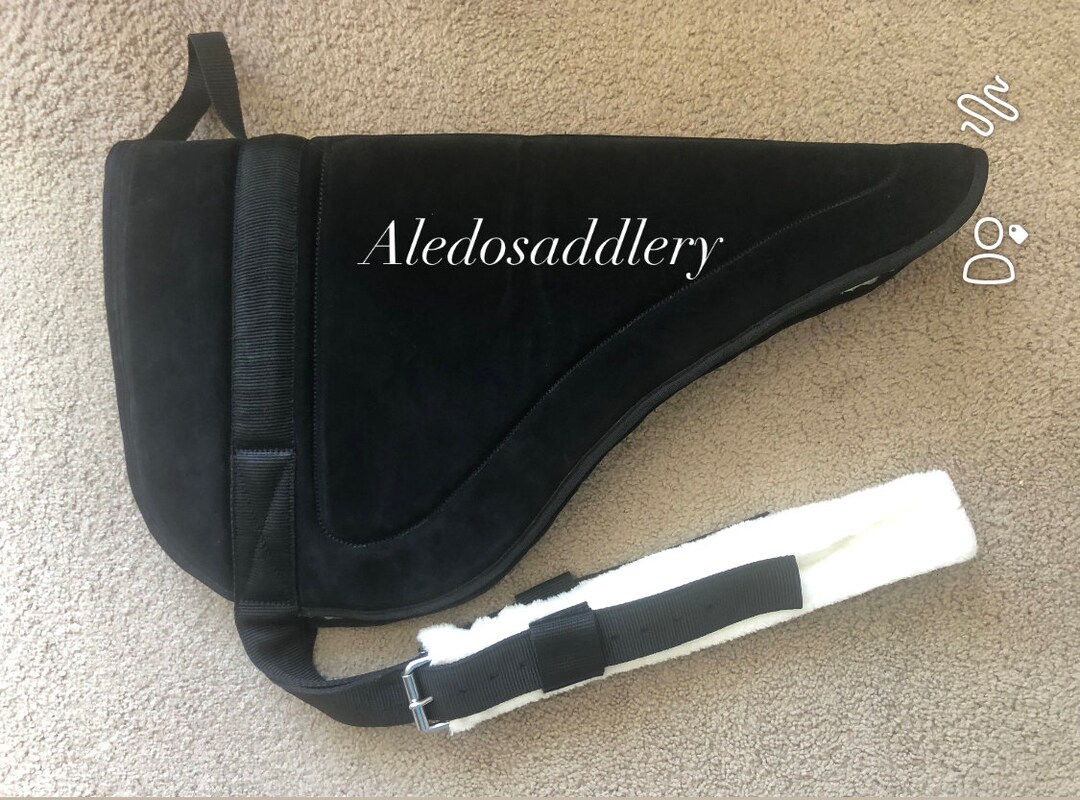 Western Black Suede Leather Bareback Pad With Girth - Etsy