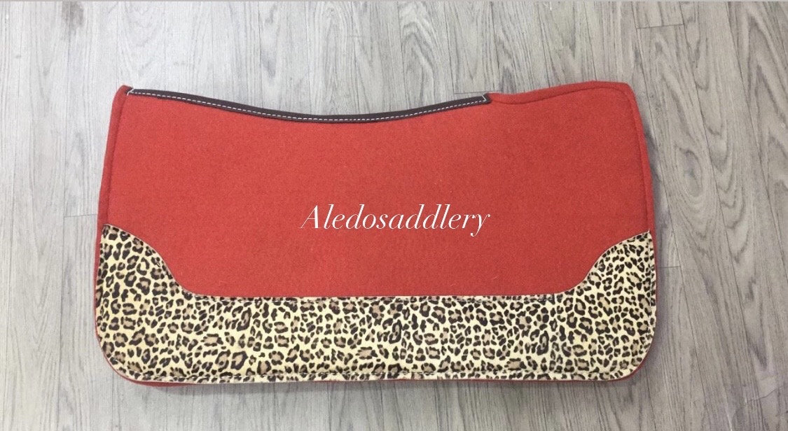 Western Red Saddle Pad With Leather Edge Wear - Etsy