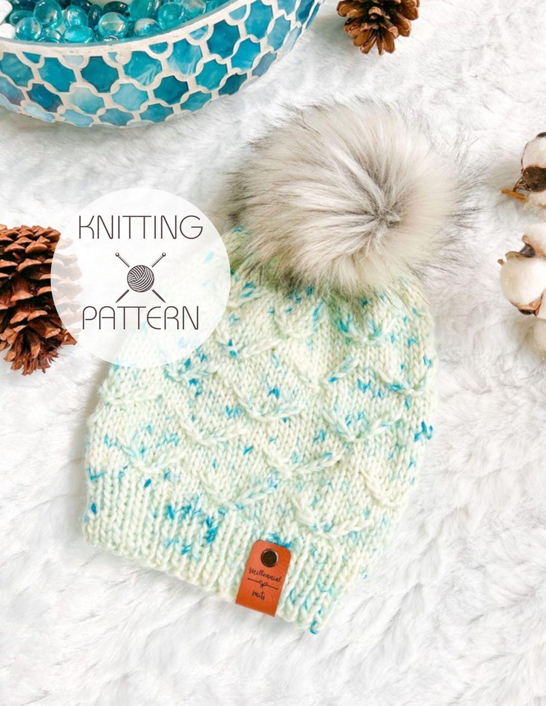 Angel Wings Beanie Knitting Pattern | Bulky Yarn, Adult Size (digital ...