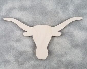 2 34 Longhorn Head Wooden Cutout Shape, Silhouette, Gift Tags Ornaments ...