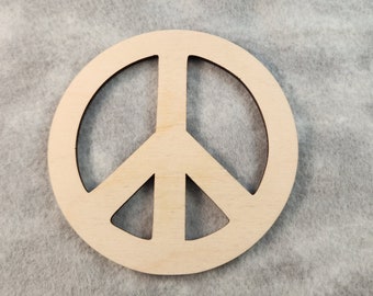 Peace Sign Medium Wood Cut Out Laser Cut - Etsy