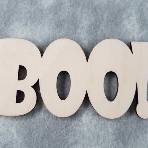 Boo Word Unfinished Wood Cutout Shape Laser Cut DIY Craft | Etsy