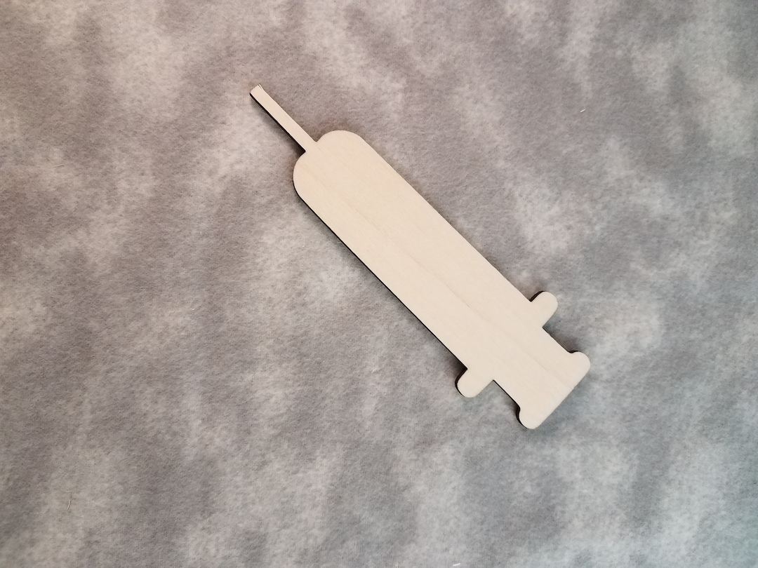 Syringe Shape Laser Cut Unfinished Wooden Cutout Shape - Etsy