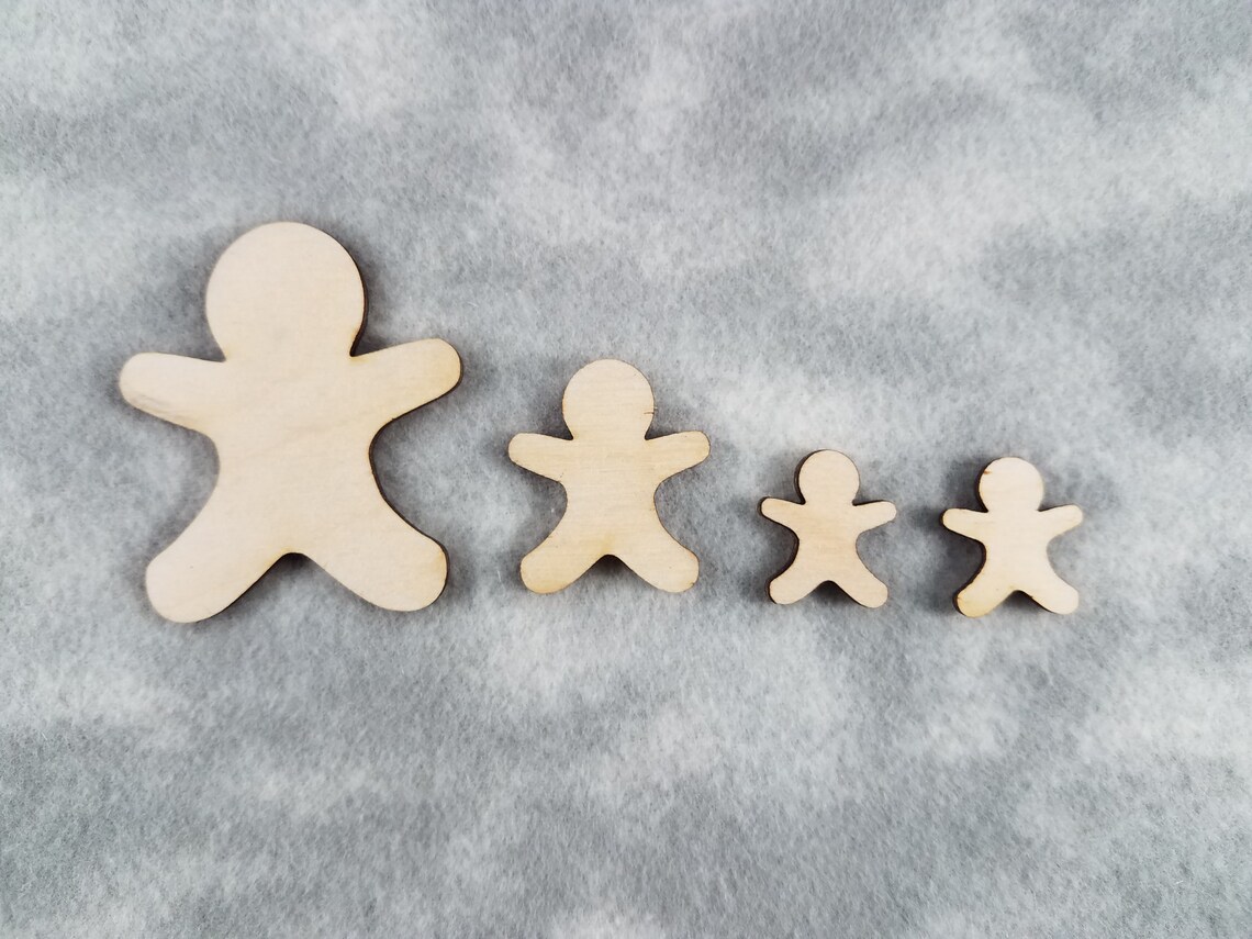 Gingerbread Man Shape Laser Cut Unfinished Wooden Cutout - Etsy
