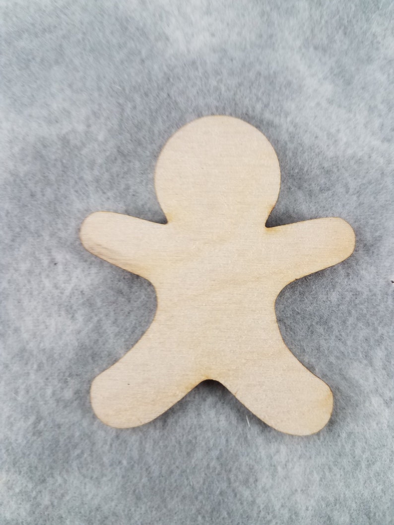 Gingerbread Man Shape Laser Cut Unfinished Wooden Cutout - Etsy
