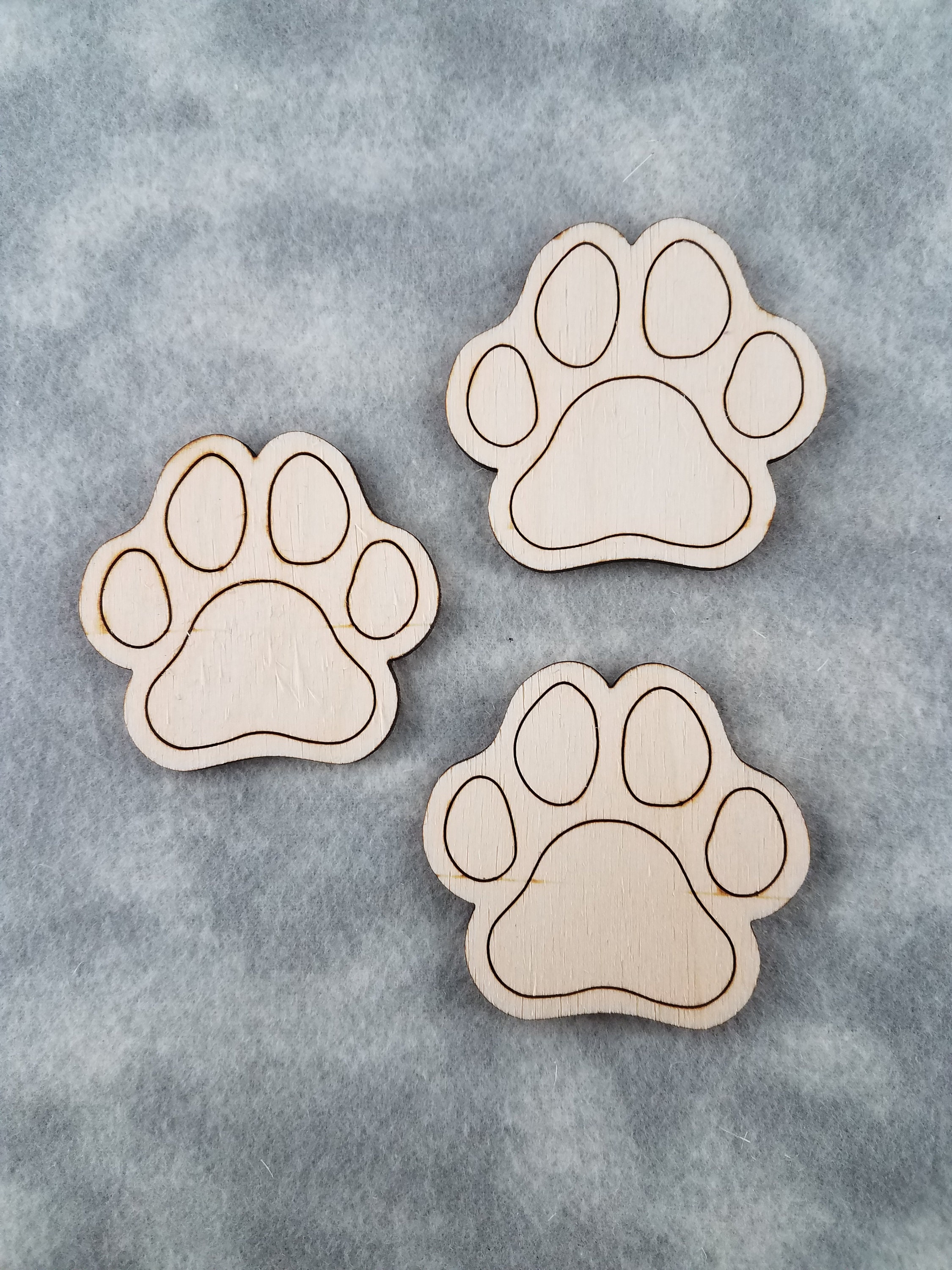 Paw Print Shape Wooden Cutout | Etsy