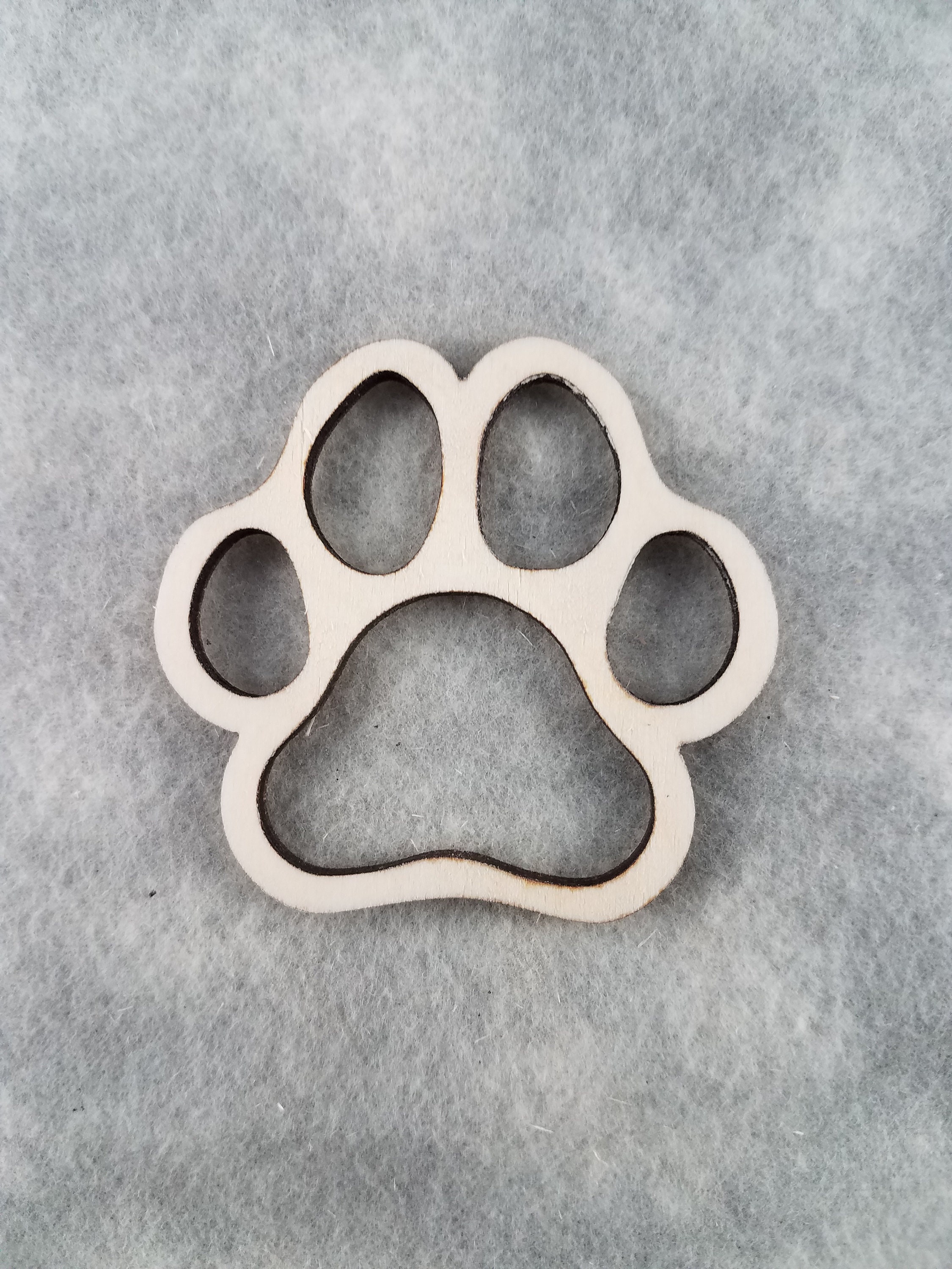 Paw Print Frame Shape Laser Cut Unfinished Wooden Cutout - Etsy