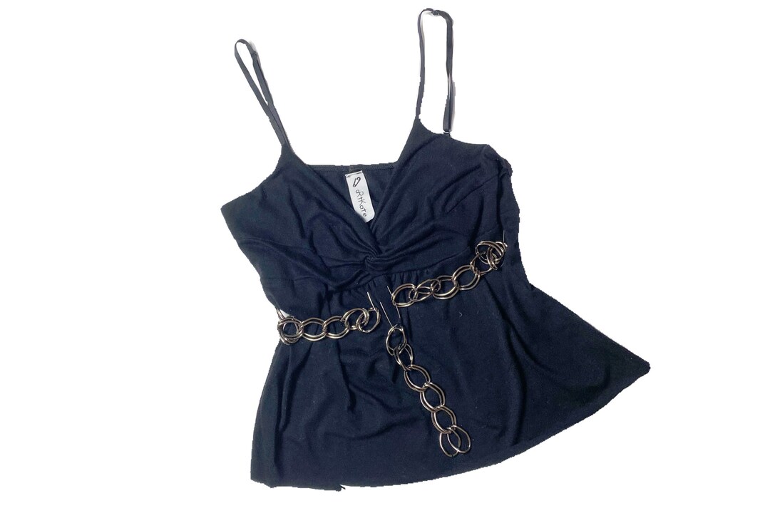 CHAIN LINK TANK 1 of 1 Tank Top Chain Detail Safety Pin - Etsy UK