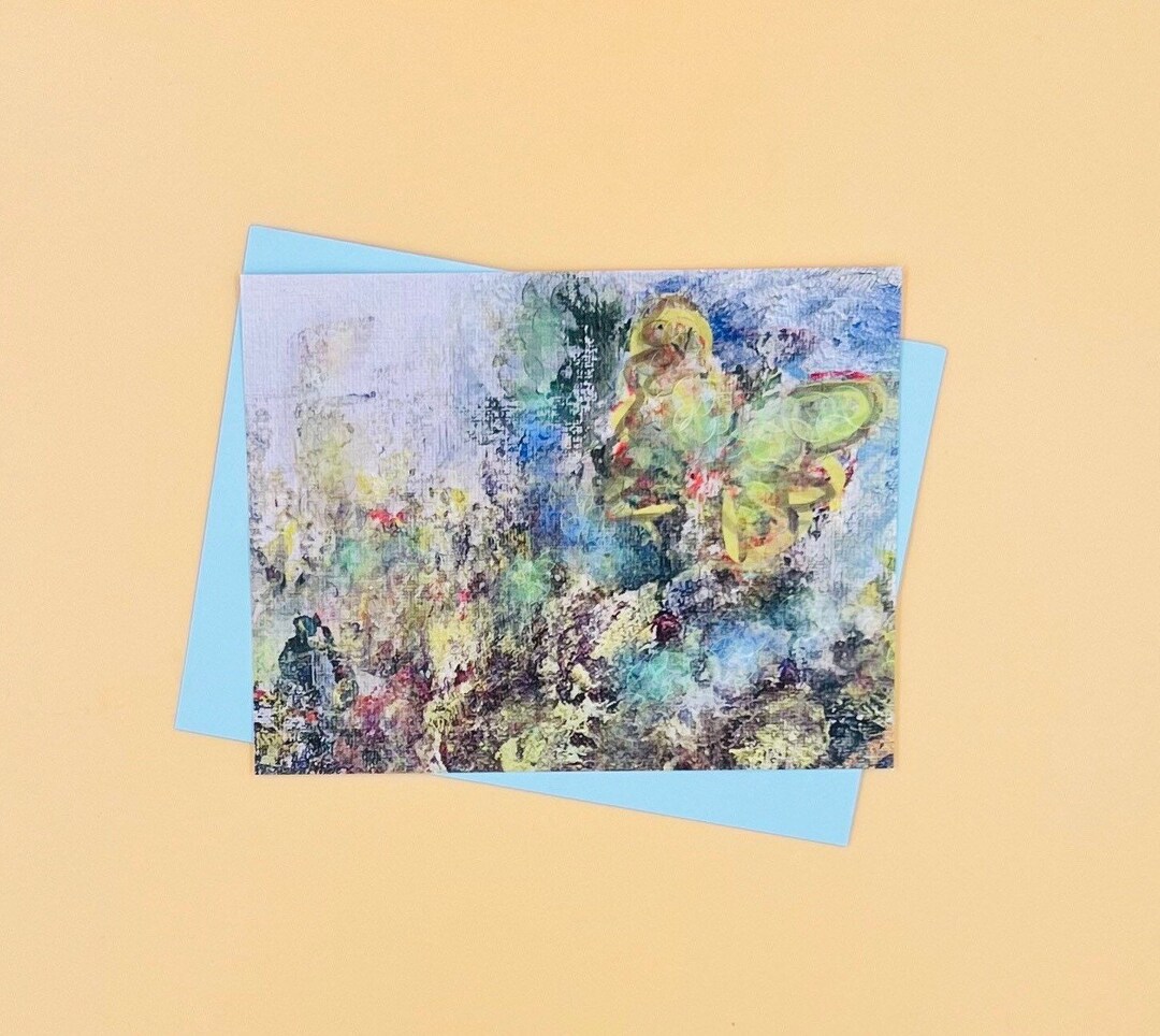 Hand Painted Note Card Sets, Original Watercolor Acrylic Card on Print ...