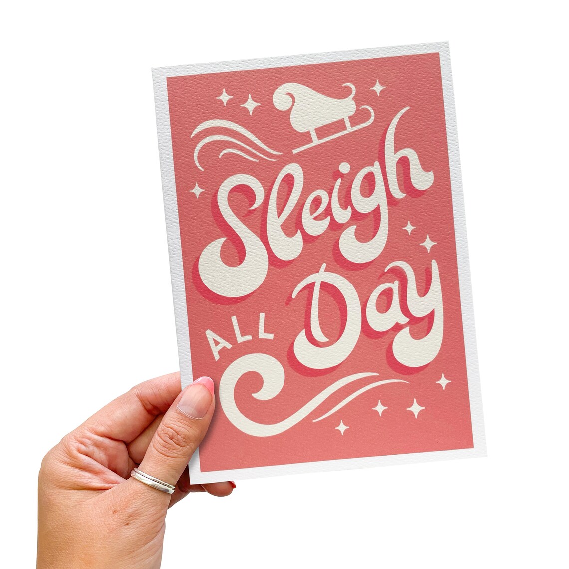 Sleigh All Day Holiday Card Greeting Card Merry Christmas - Etsy