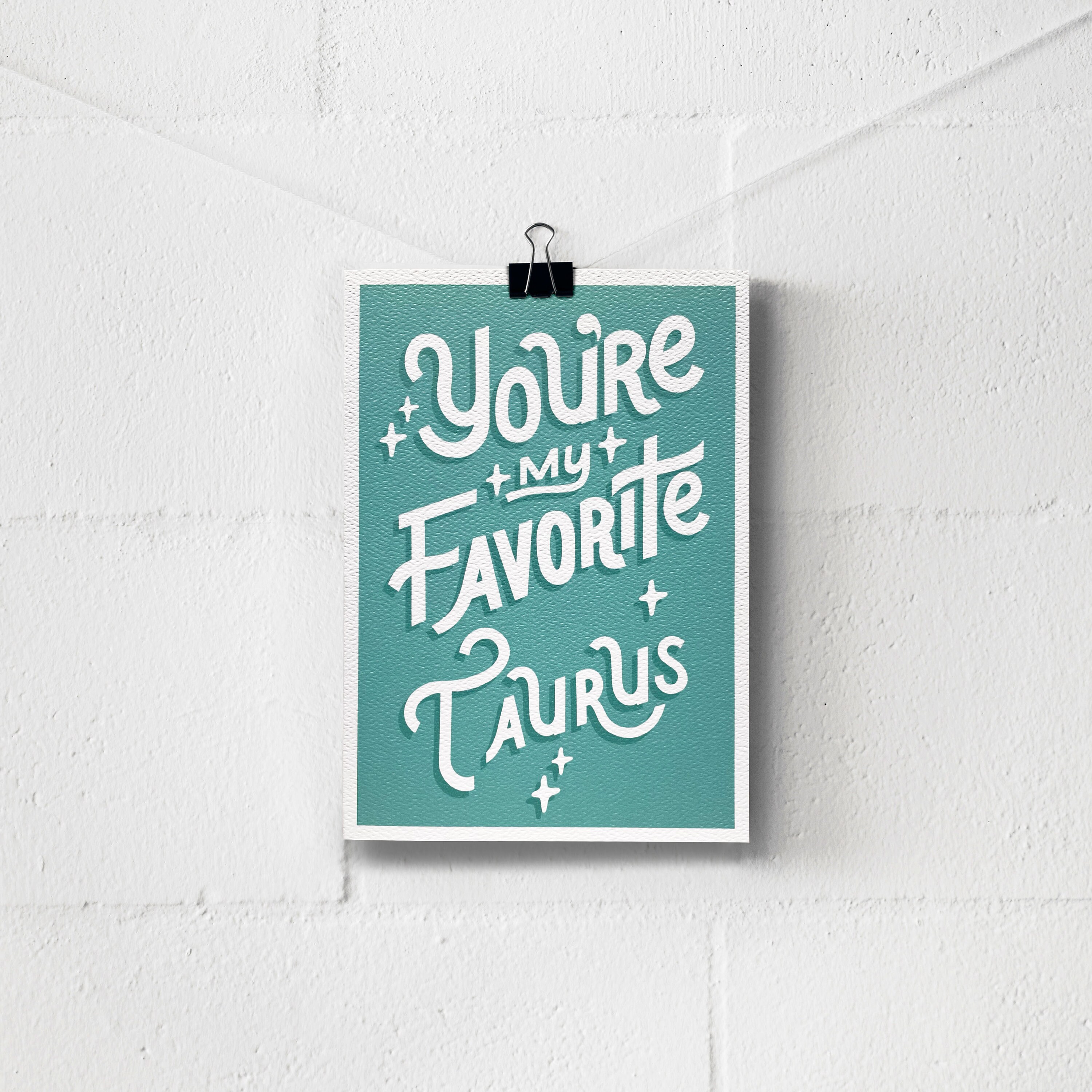 Taurus Zodiac Card | You're My Favorite Taurus | Greeting Card | Zodiac ...