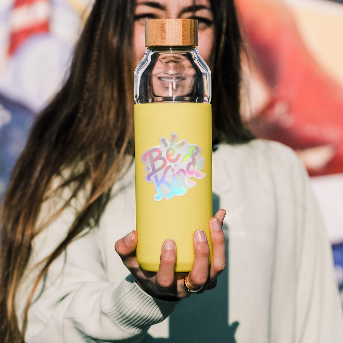 Be Kind Holographic Vinyl Sticker Positivity Quote Sticker - Etsy