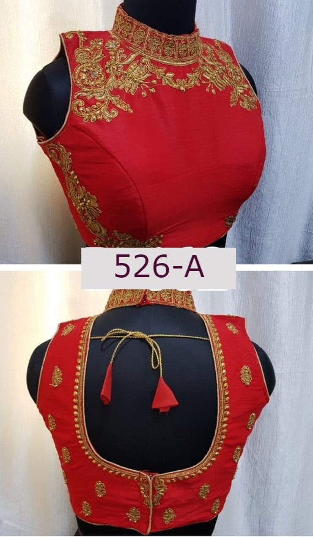 Phantom Silk Neck & Back Rich Designer Saree Embroidery Blouse, Design ...