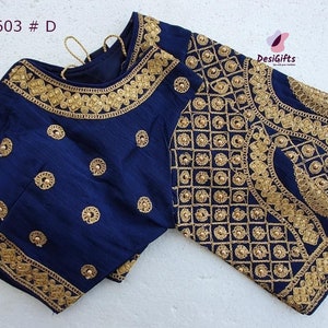 Phantom Silk With Handwork Thread & Coding Work Saree Blouse, Design ...