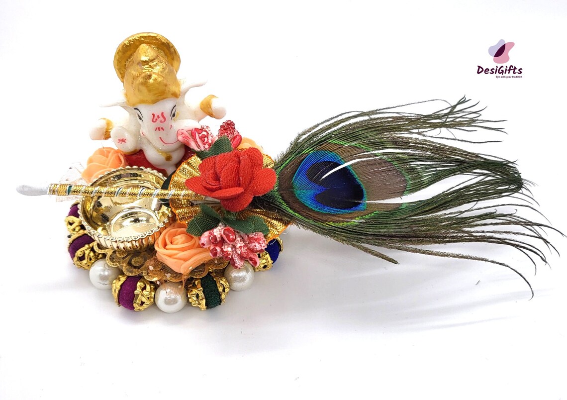 Handcrafted Haldi Kumkum Tilak Stick With Peacock Feather, Assorted ...