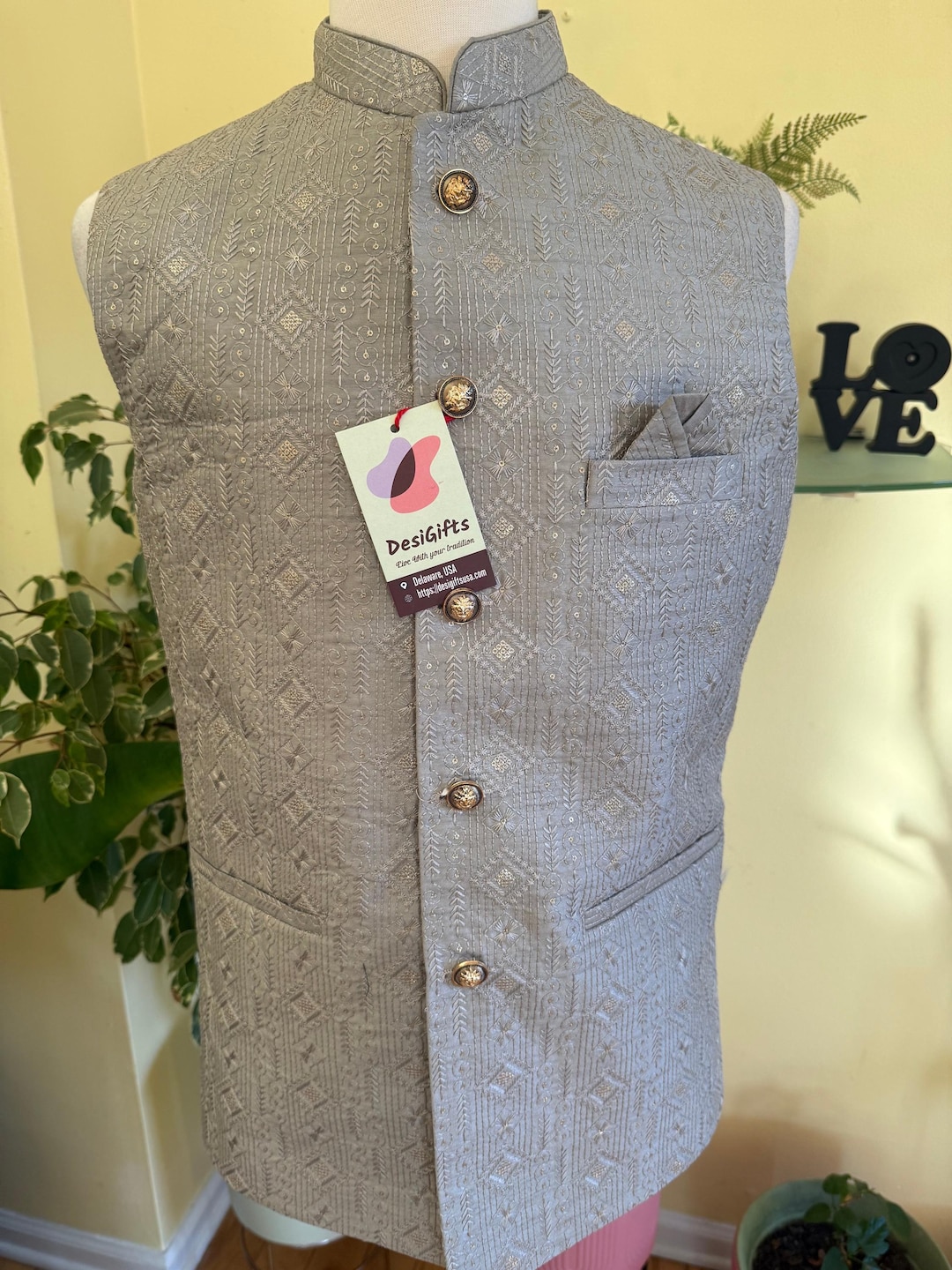 Festive Jacket / Waistcoat / Sadri for Man With Intricate Embroidery ...