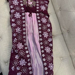 Elegant Jorjet With Embroidery Work Dress 2 Piece GRL 999 - Etsy