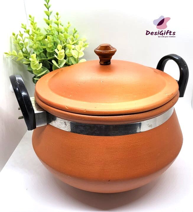 Four Liter Size Mitti Ki Handi, Natural Clay Pot for Cooking, Biryaani ...