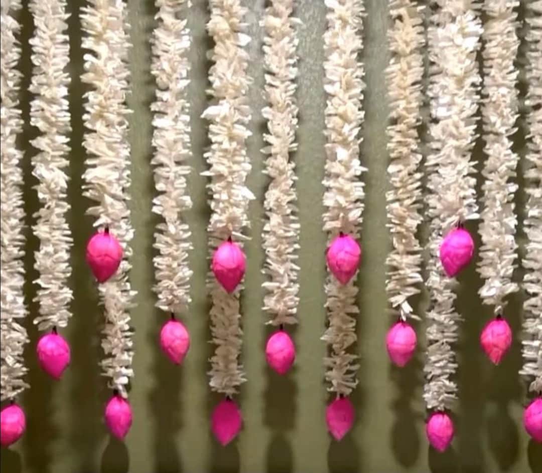 60" Lotus Buds Mogra Strings Wall Hanging Decor, Set of 2, HDR- 874 - Etsy